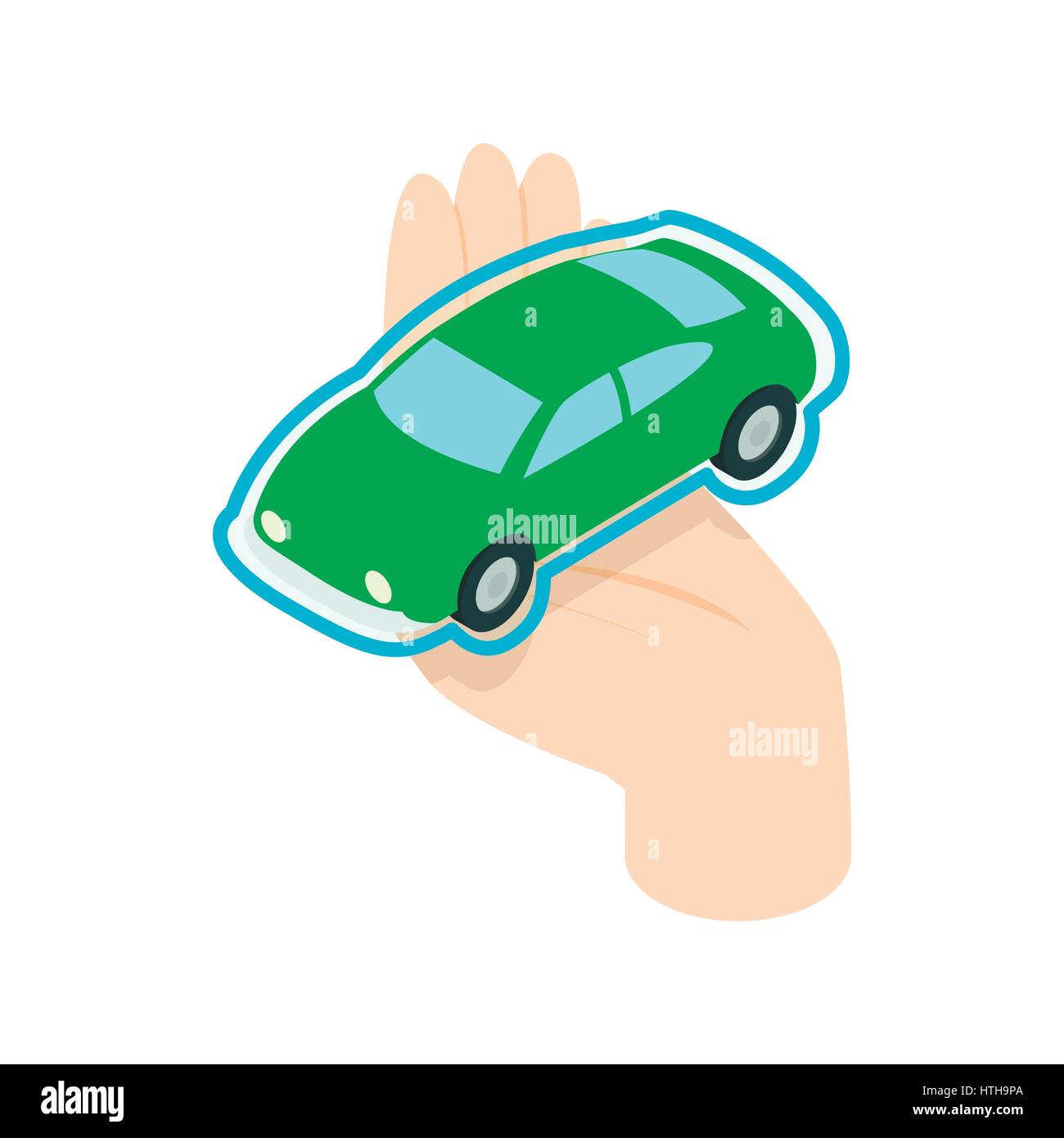 Hand holding the car icon, isometric 3d style Stock Vector Image & Art ...