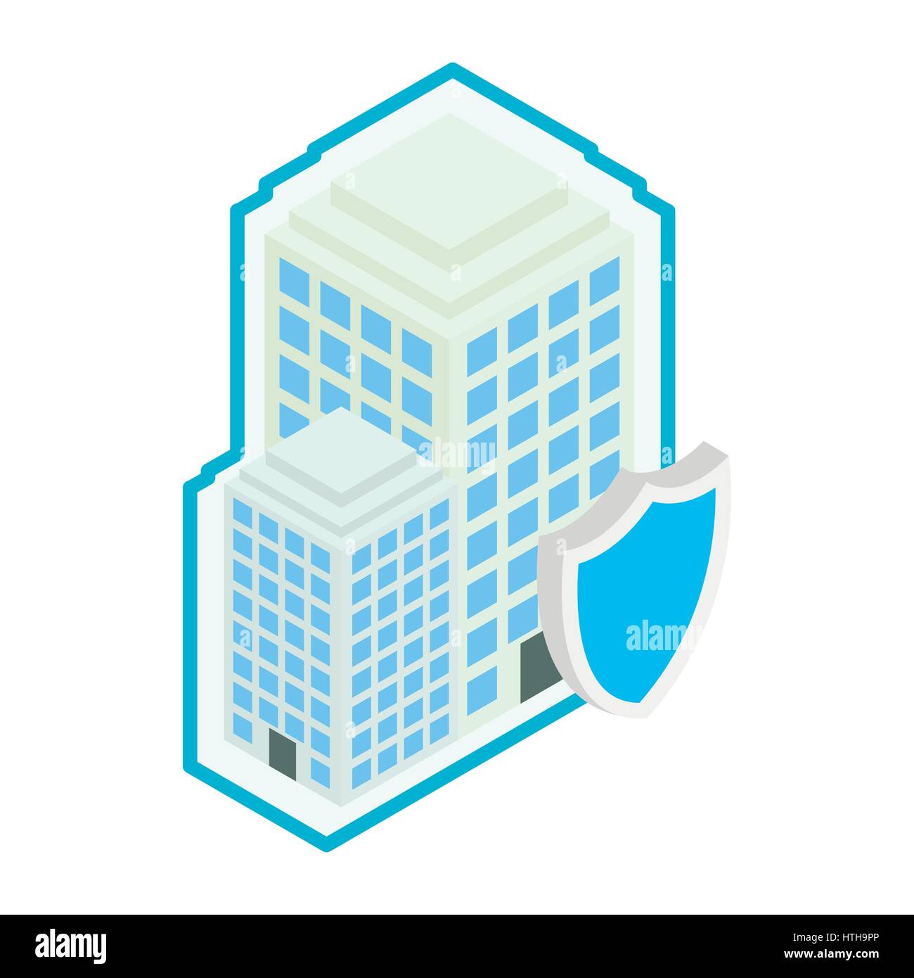 Building protect by shield icon, isometric 3d Stock Vector Image & Art ...