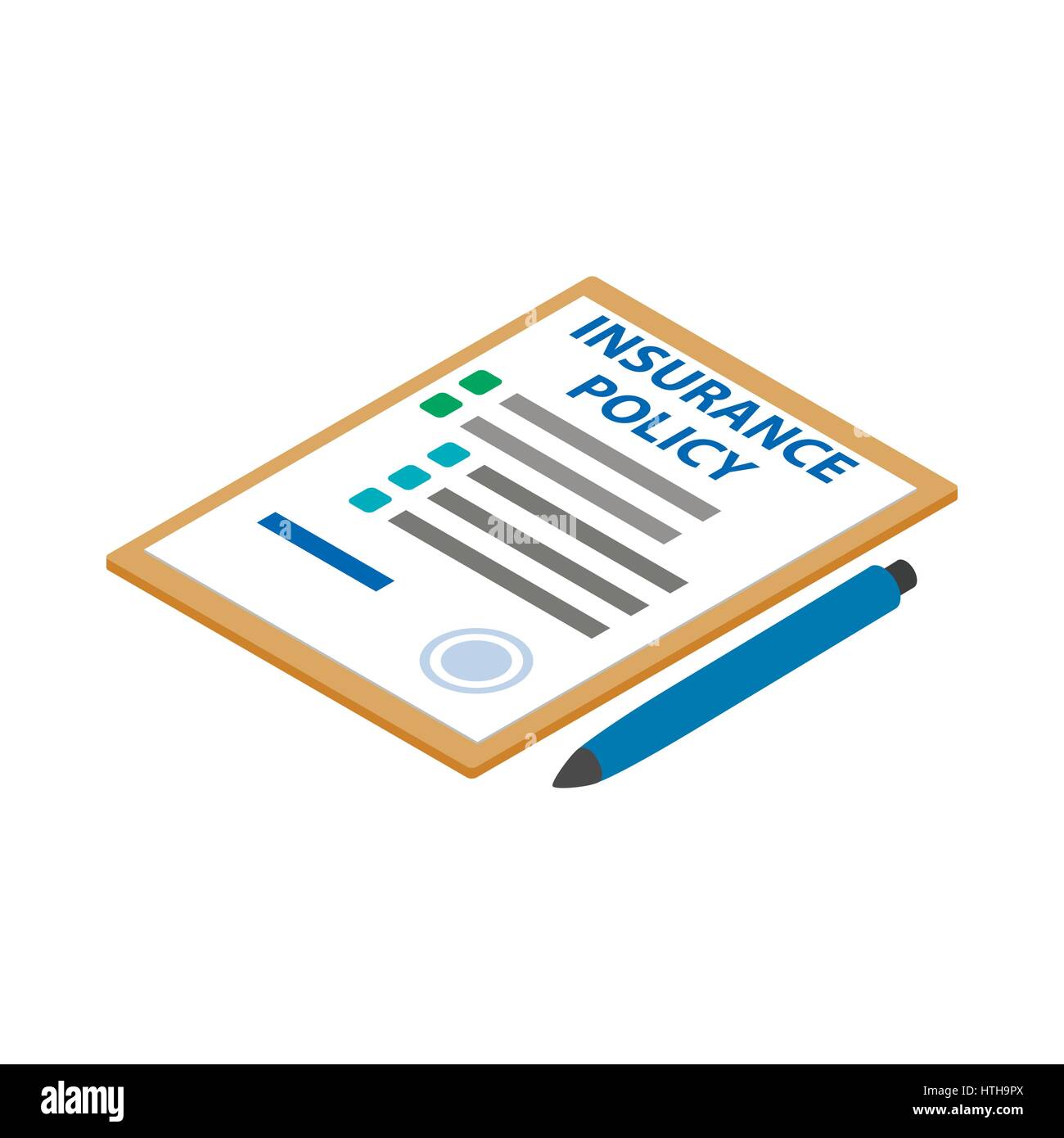 Insurance policy icon, isometric 3d style Stock Vector Image & Art - Alamy