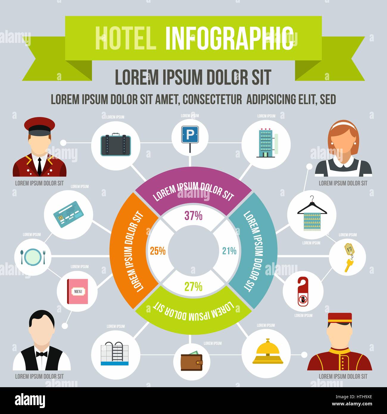 Hotel infographic, flat style Stock Vector Image & Art - Alamy