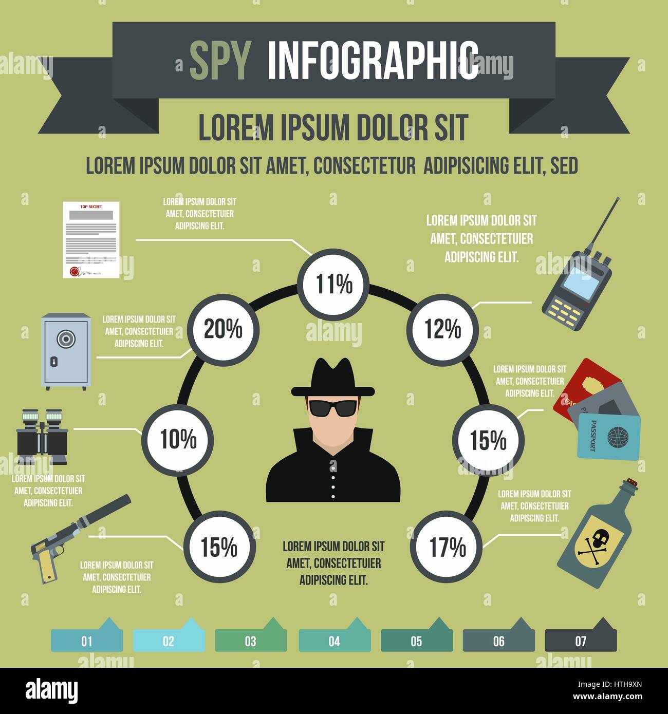 Spy infographic, flat style Stock Vector Image & Art - Alamy