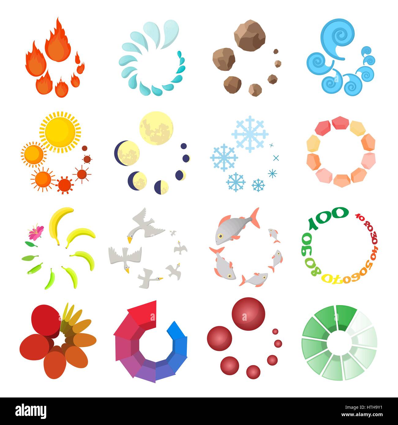 Loading icons set, cartoon style Stock Vector Image & Art - Alamy