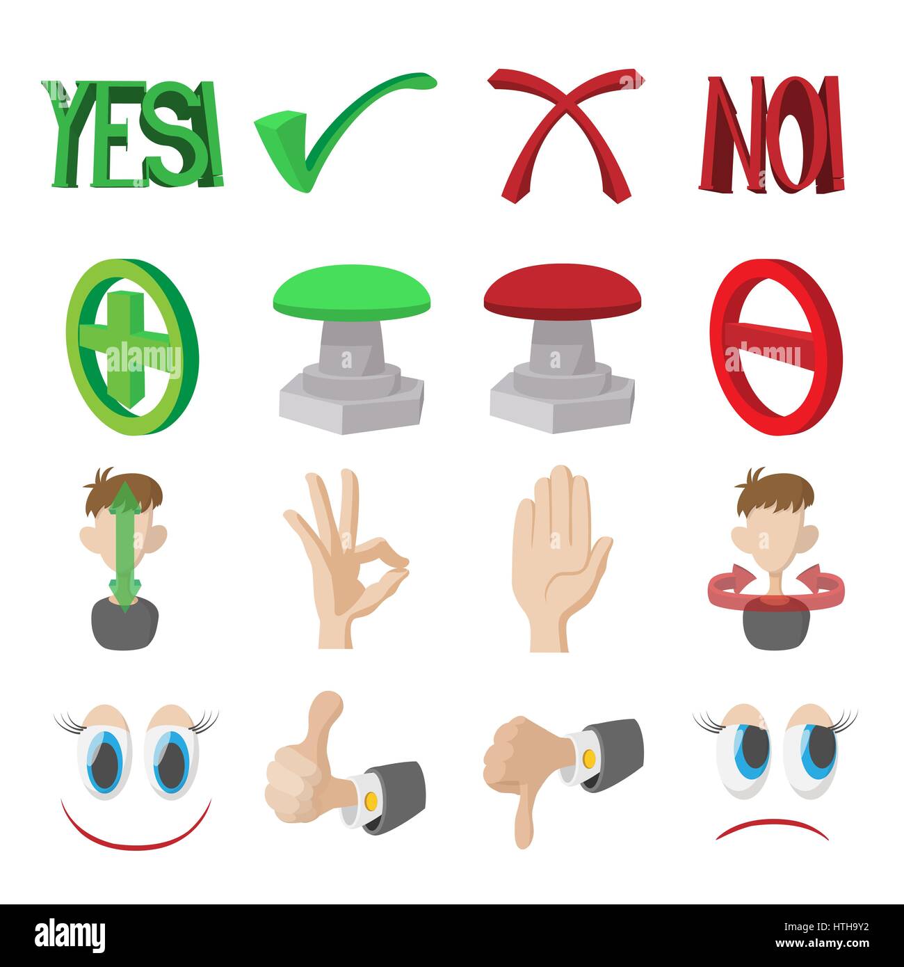 Check mark Yes and No icons set Stock Vector Image & Art - Alamy