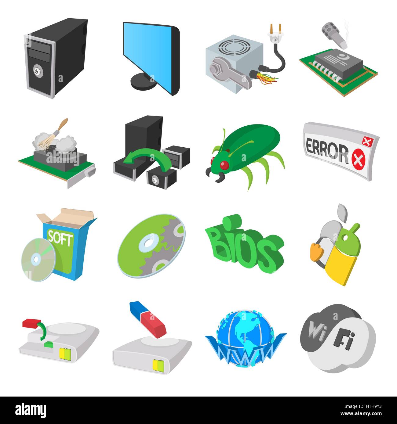 Computer service icons set, cartoon style Stock Vector Image & Art - Alamy