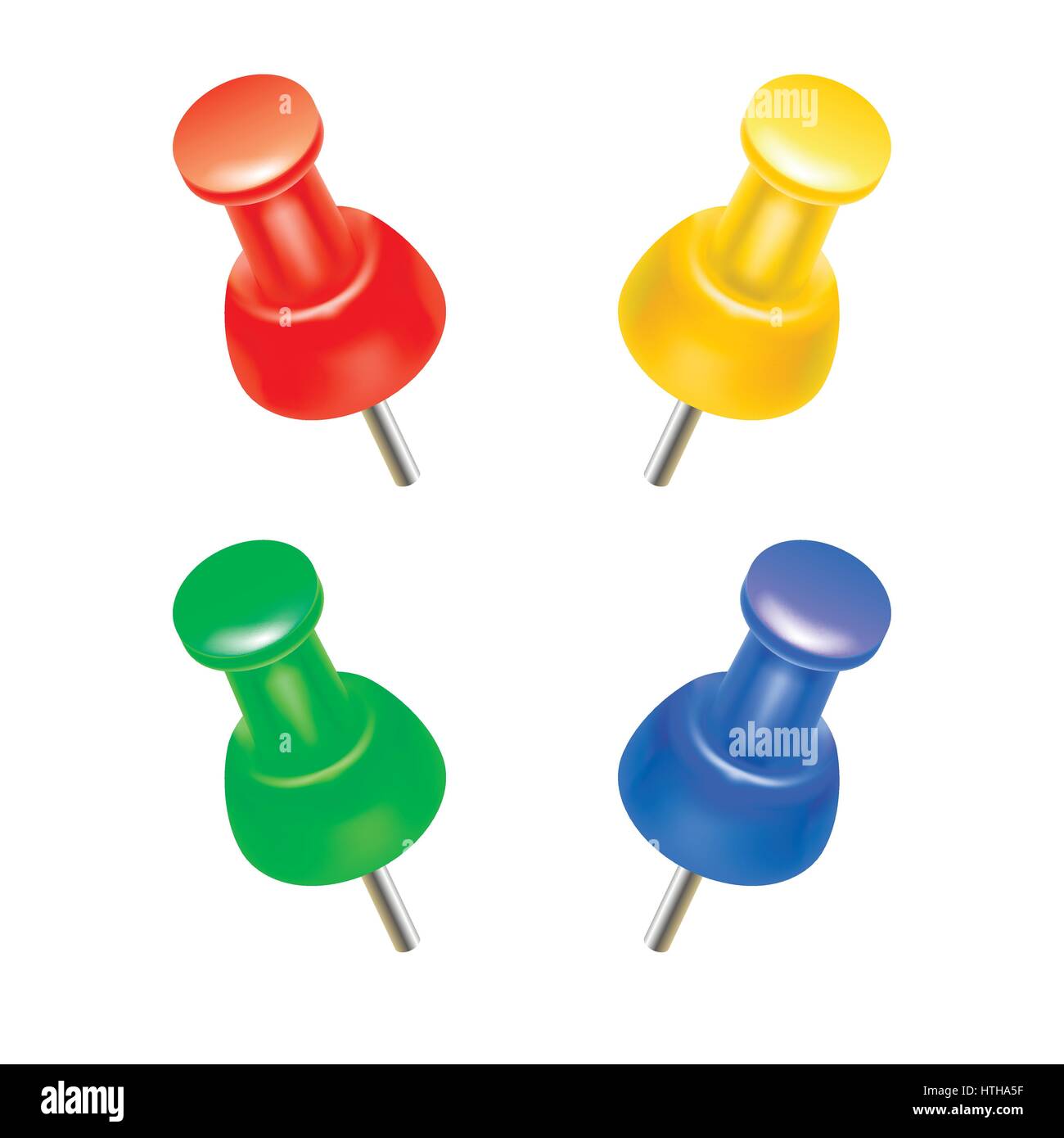 Color pins icon, realistic style Stock Vector Image & Art - Alamy