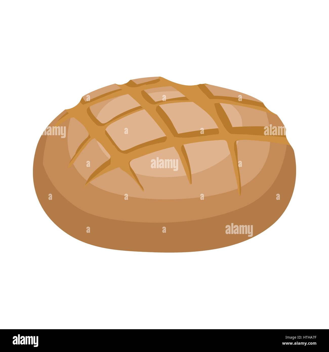 Cartoon round rye bread Cut Out Stock Images & Pictures - Alamy