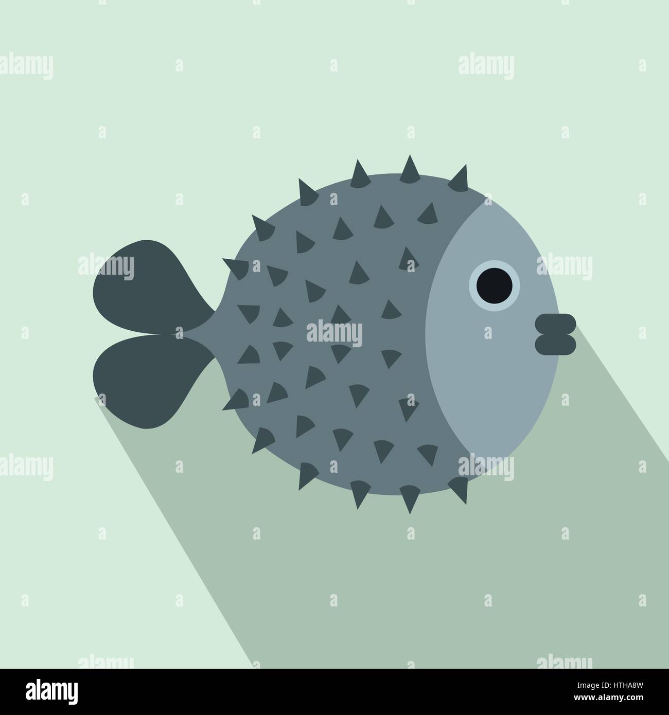 Fugu sharp fish icon, flat style Stock Vector Image & Art - Alamy