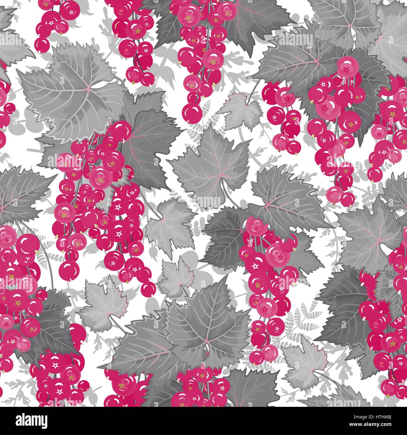 Vector berry pattern. Background with currant. Orange gray Stock Vector ...