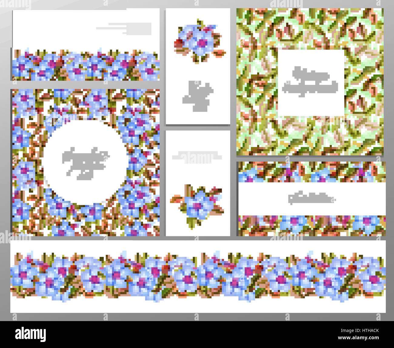 Set of creative universal floral cards Stock Vector Image & Art - Alamy