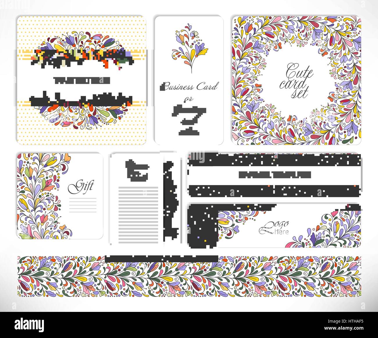 Set of creative universal floral cards Stock Vector Image & Art - Alamy