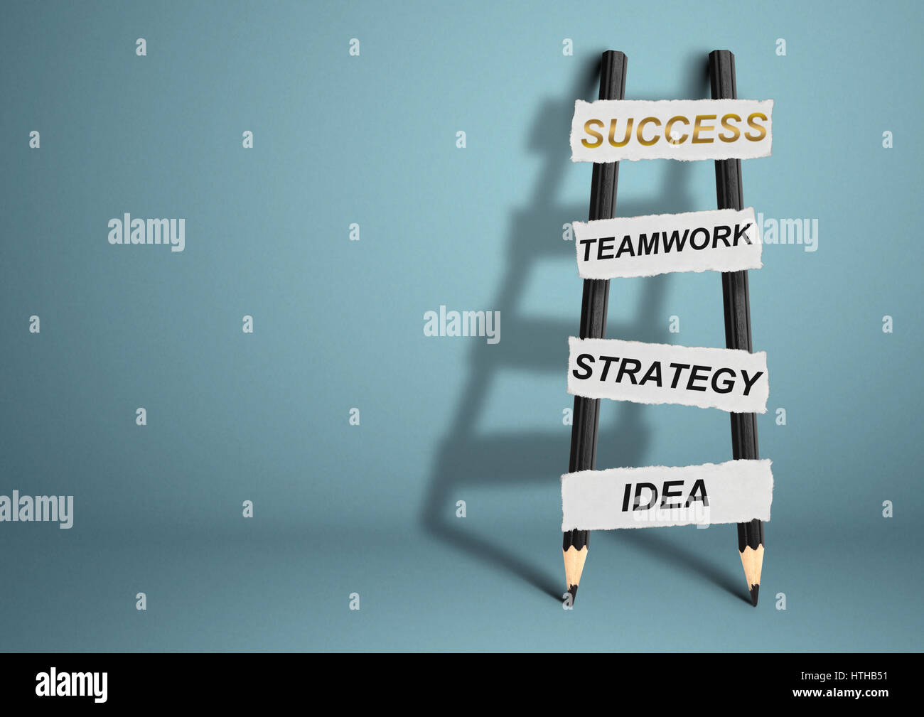 way to success concept, pencil Ladder Stock Photo - Alamy