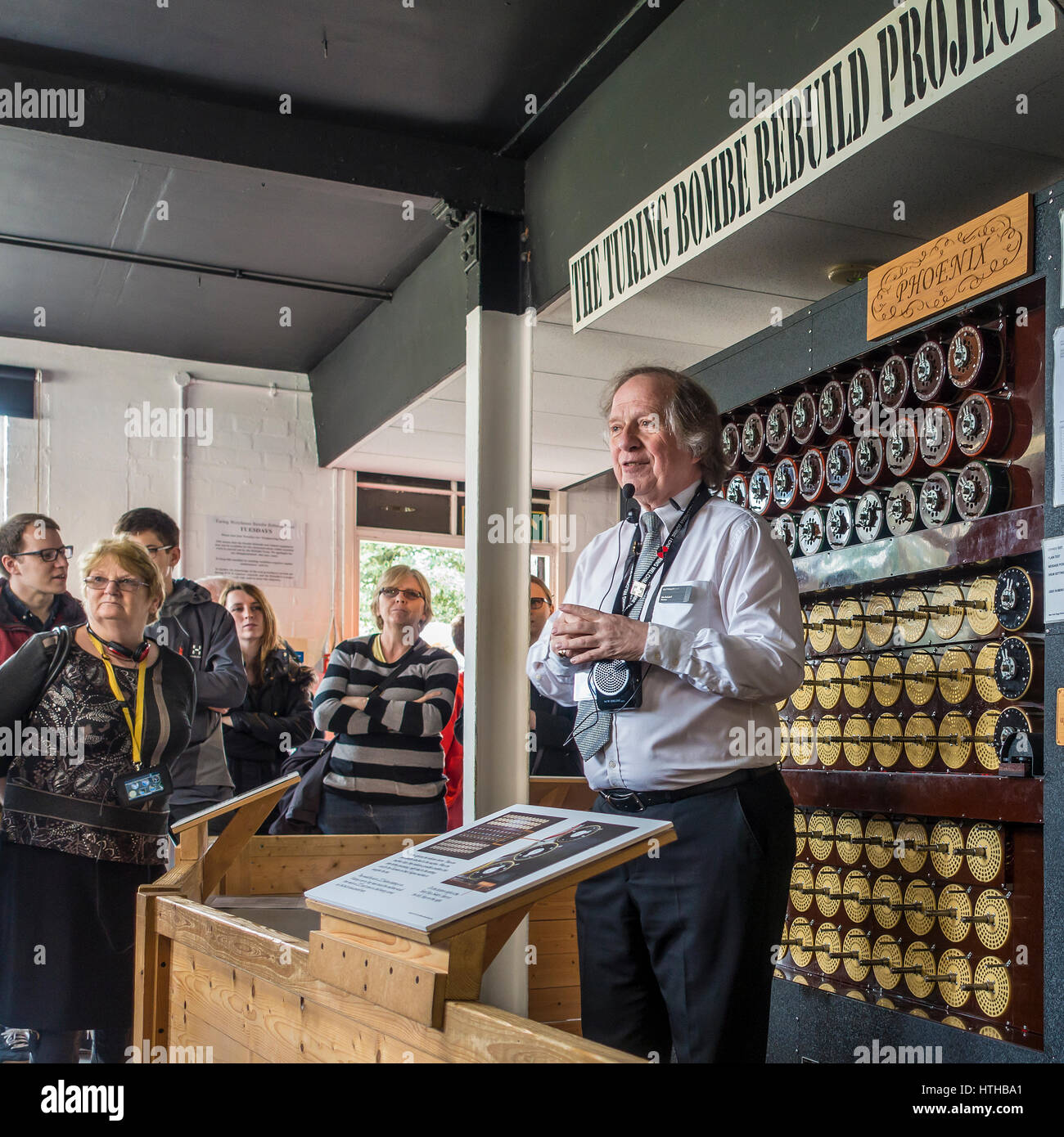 Visitors Demonstration Turing Welchman Bombe Bletchley Park World War ...