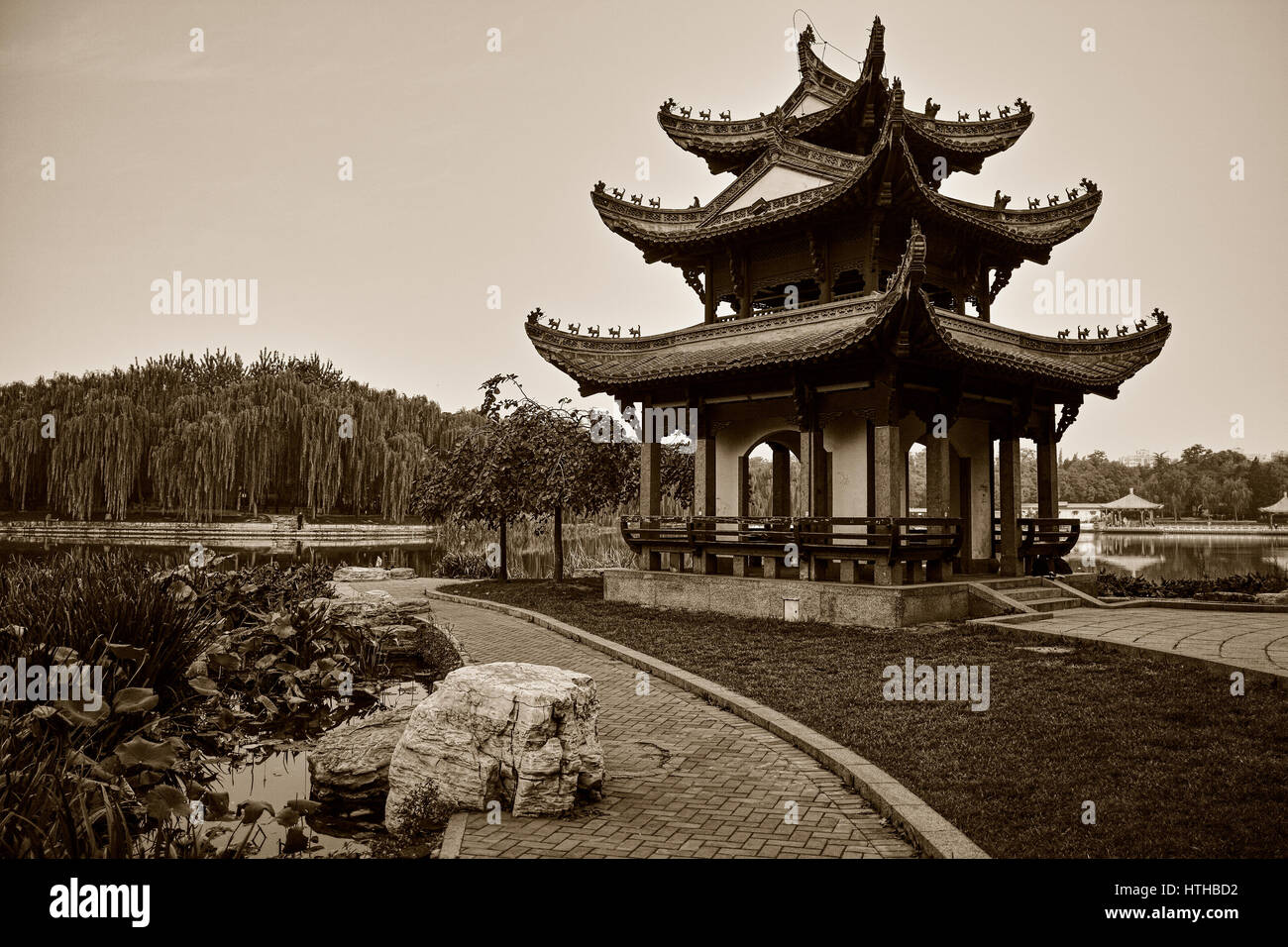 Chinese pavilion at a park, Beijing Stock Photo - Alamy