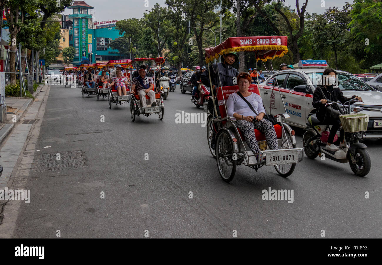 Cycle rickshaw Hanoi Vietnam Stock Photo - Alamy