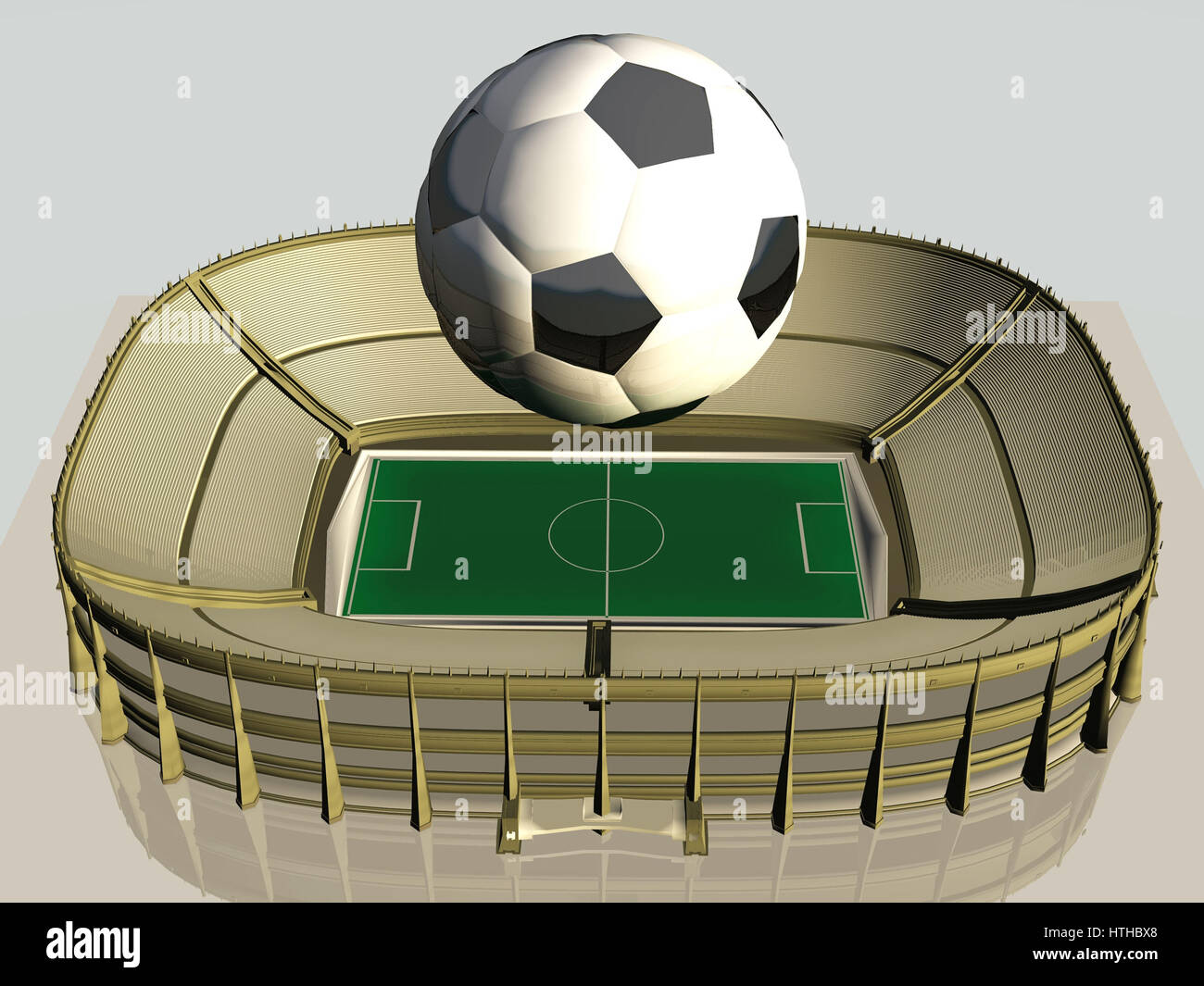 soccer ball and stadium Stock Photo - Alamy