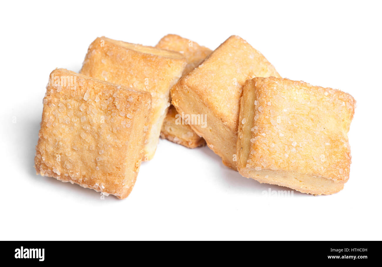 Square cookies isolated on white background Stock Photo - Alamy
