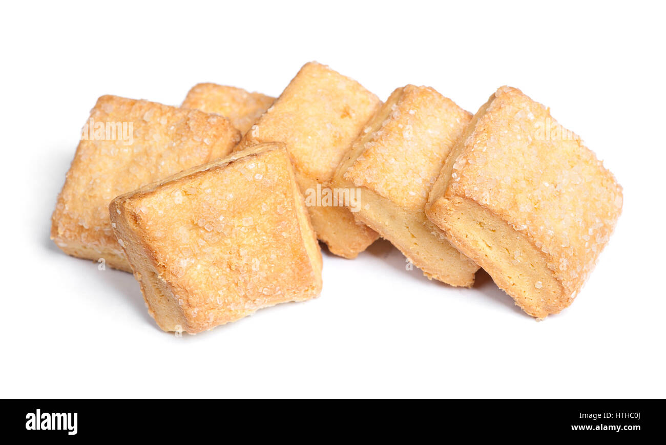 Square cookies isolated on white background Stock Photo - Alamy