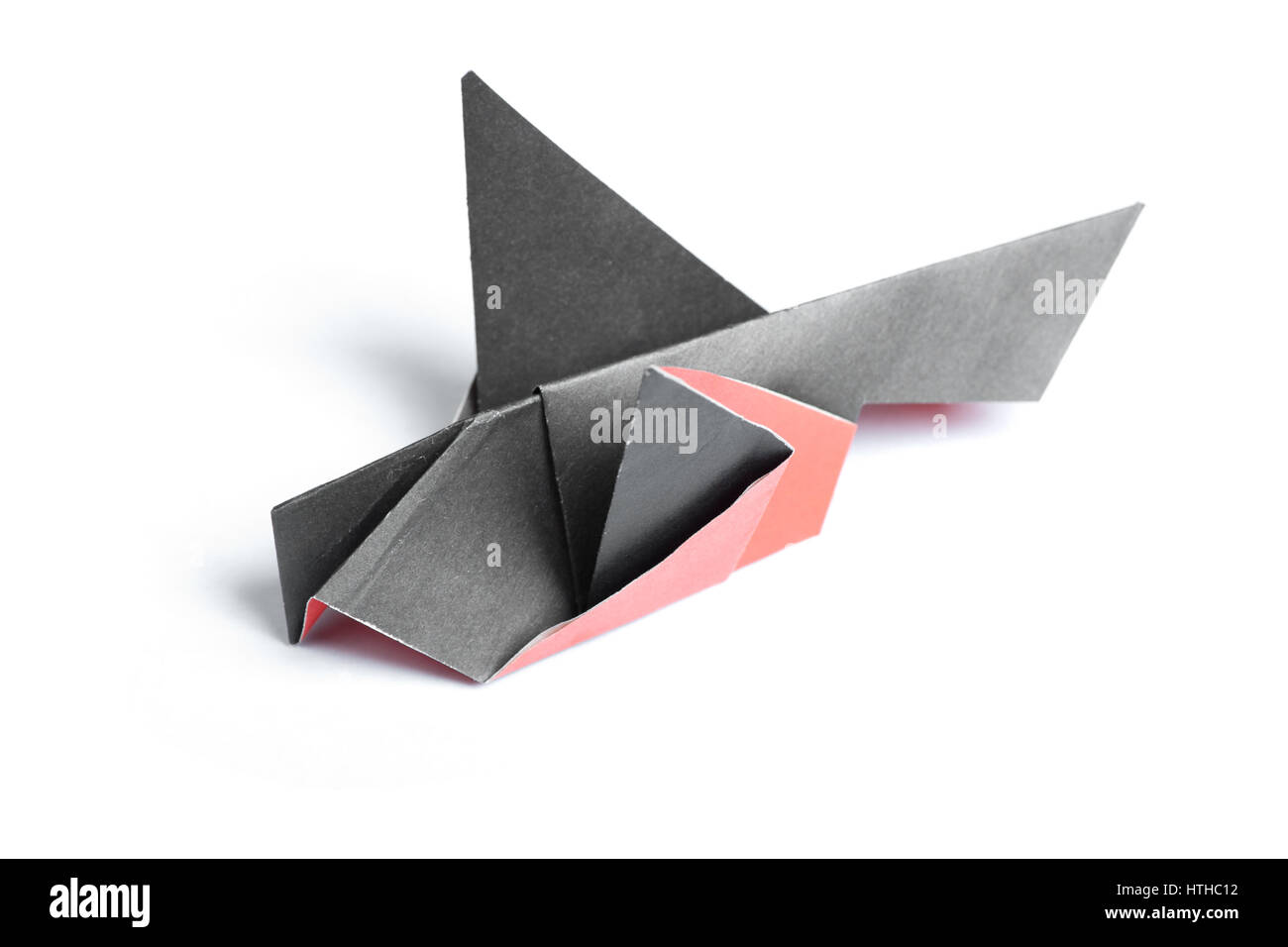 Origami bullfinch isolated on white background Stock Photo - Alamy