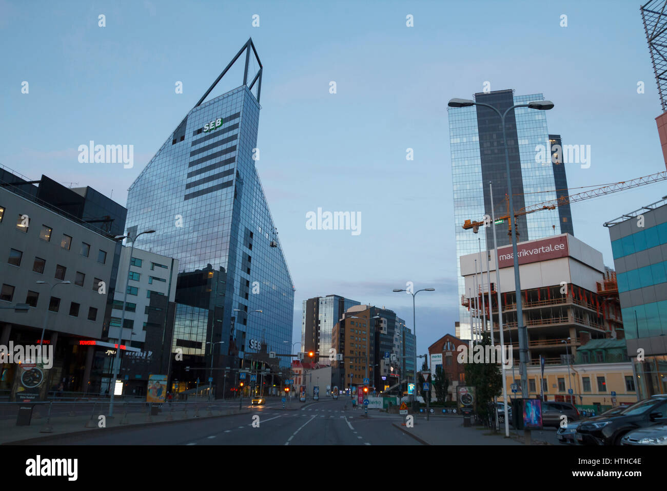 Modern city center of Tallinn, the capital and largest city of Estonia ...
