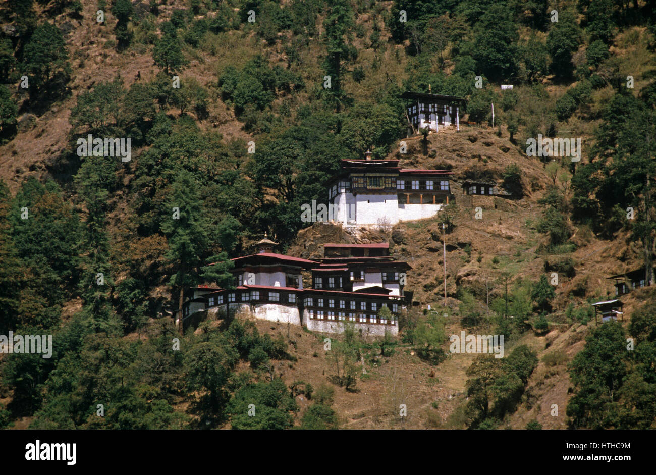 Buddhist monastery on side of hills, Bhutan, Himalayas Stock Photo - Alamy