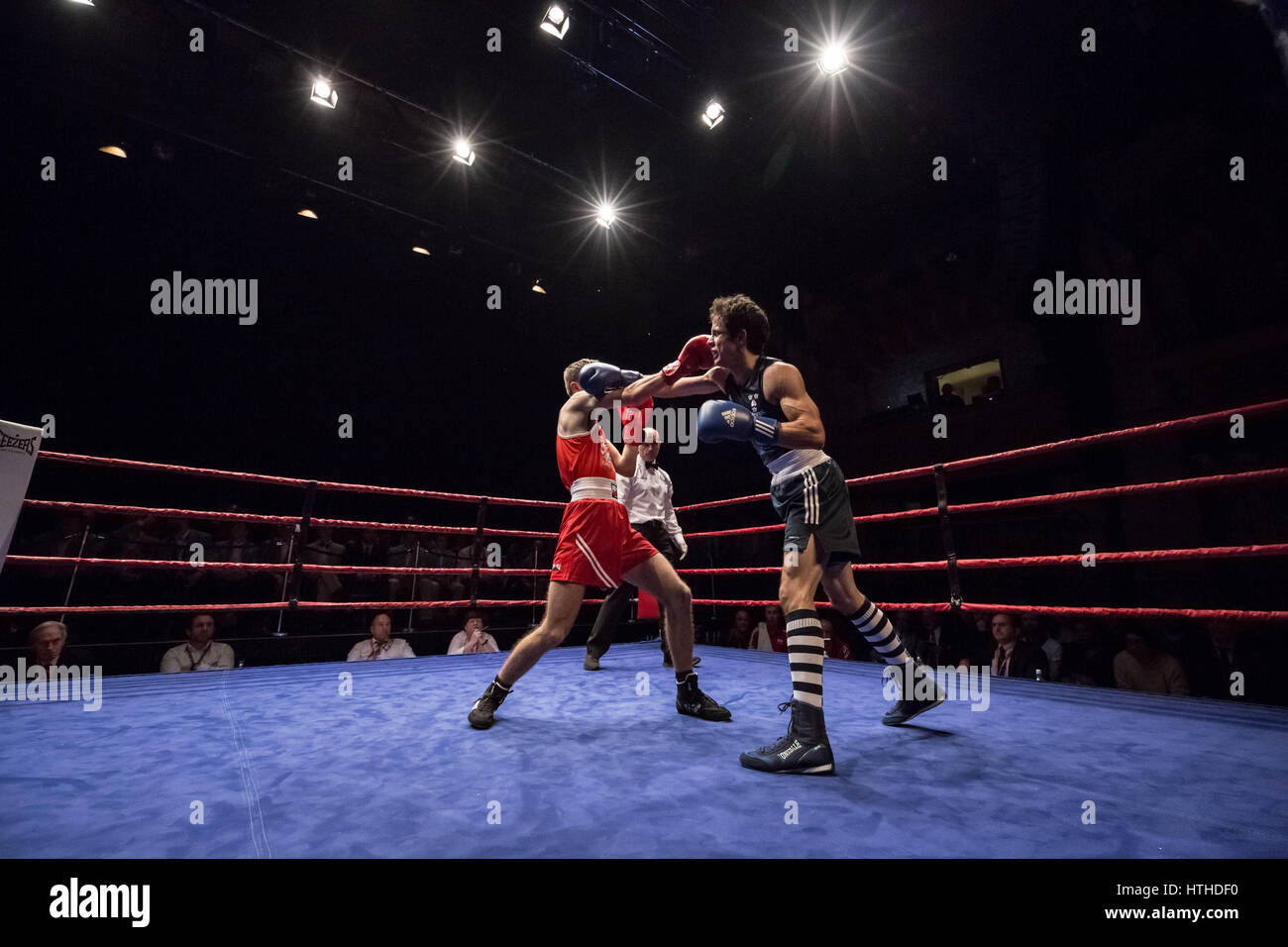 Cambridge, UK. 10th March, 2017. Pierre Weller (Red, Cambs) v Shamoon ...