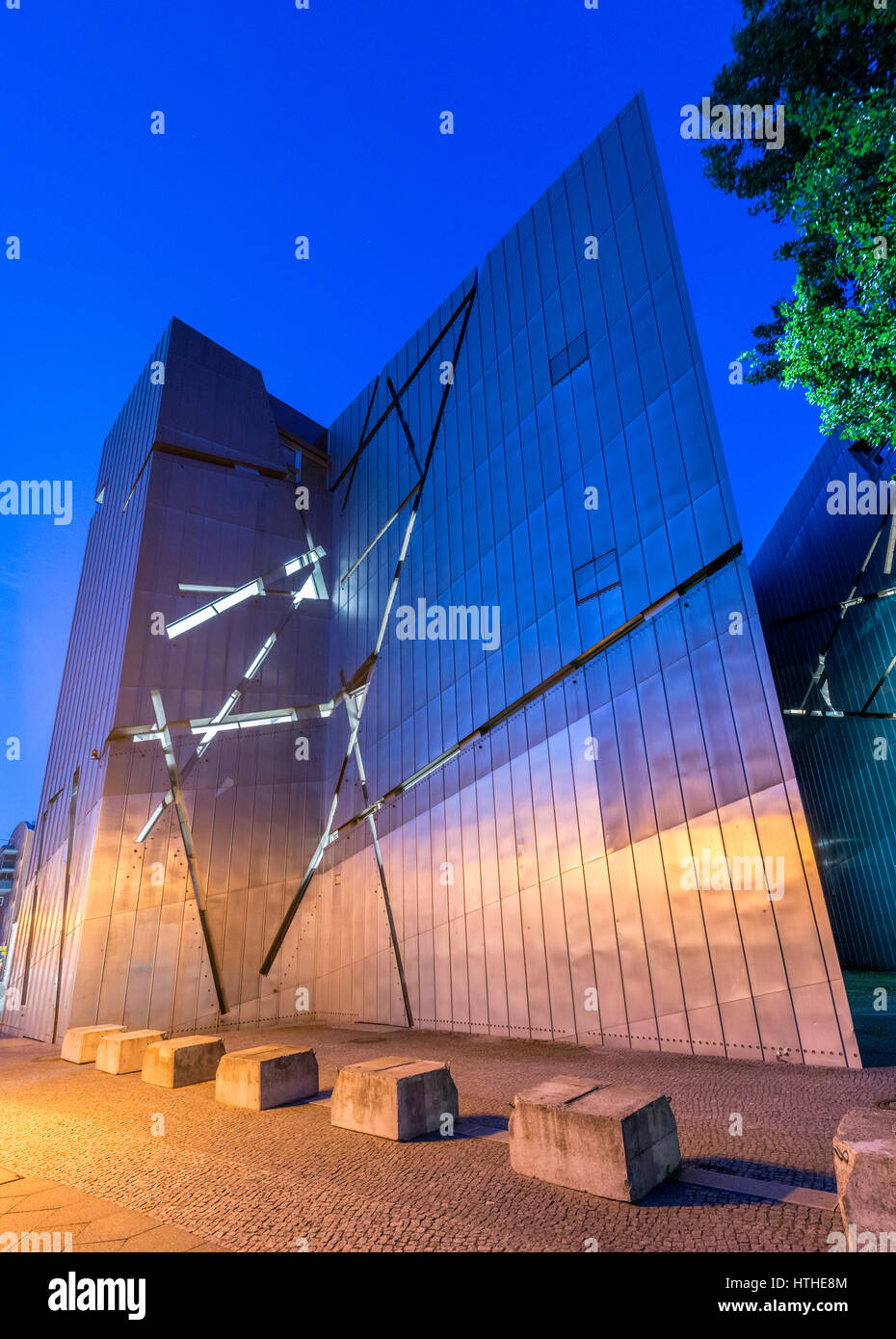 Night View of exterior of Jewish Museum in Berlin , Germany Stock Photo ...