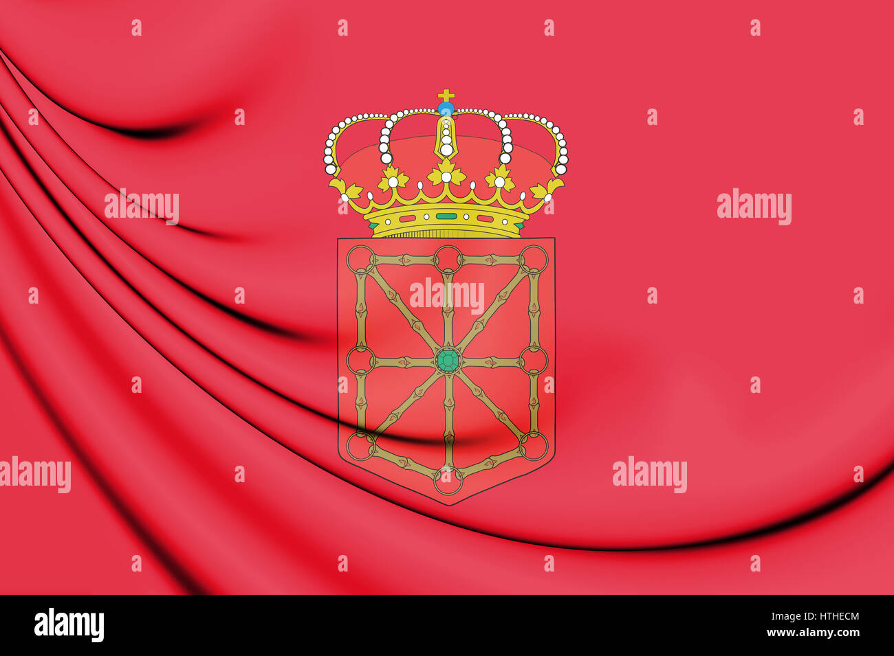 3D Flag of Navarra, Spain. 3D Illustration Stock Photo - Alamy