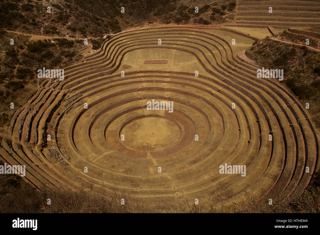 Moray Inca ruins agricultural site in the Sacred Valley of Peru, near ...