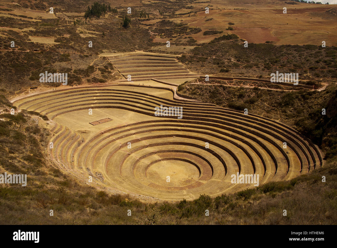 Moray Inca ruins agricultural site in the Sacred Valley of Peru, near ...
