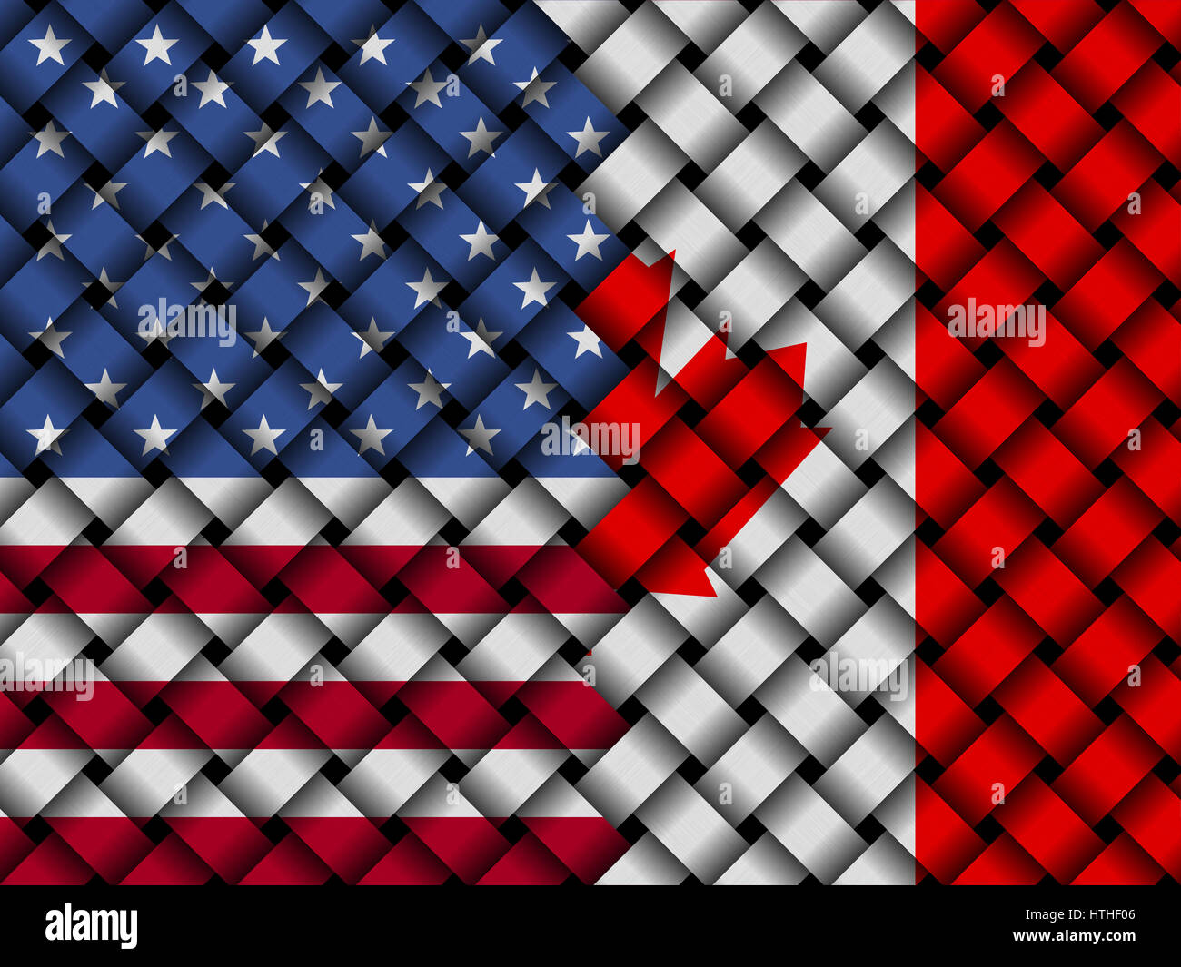 USA interwoven flags illustration Stock Photo - Alamy