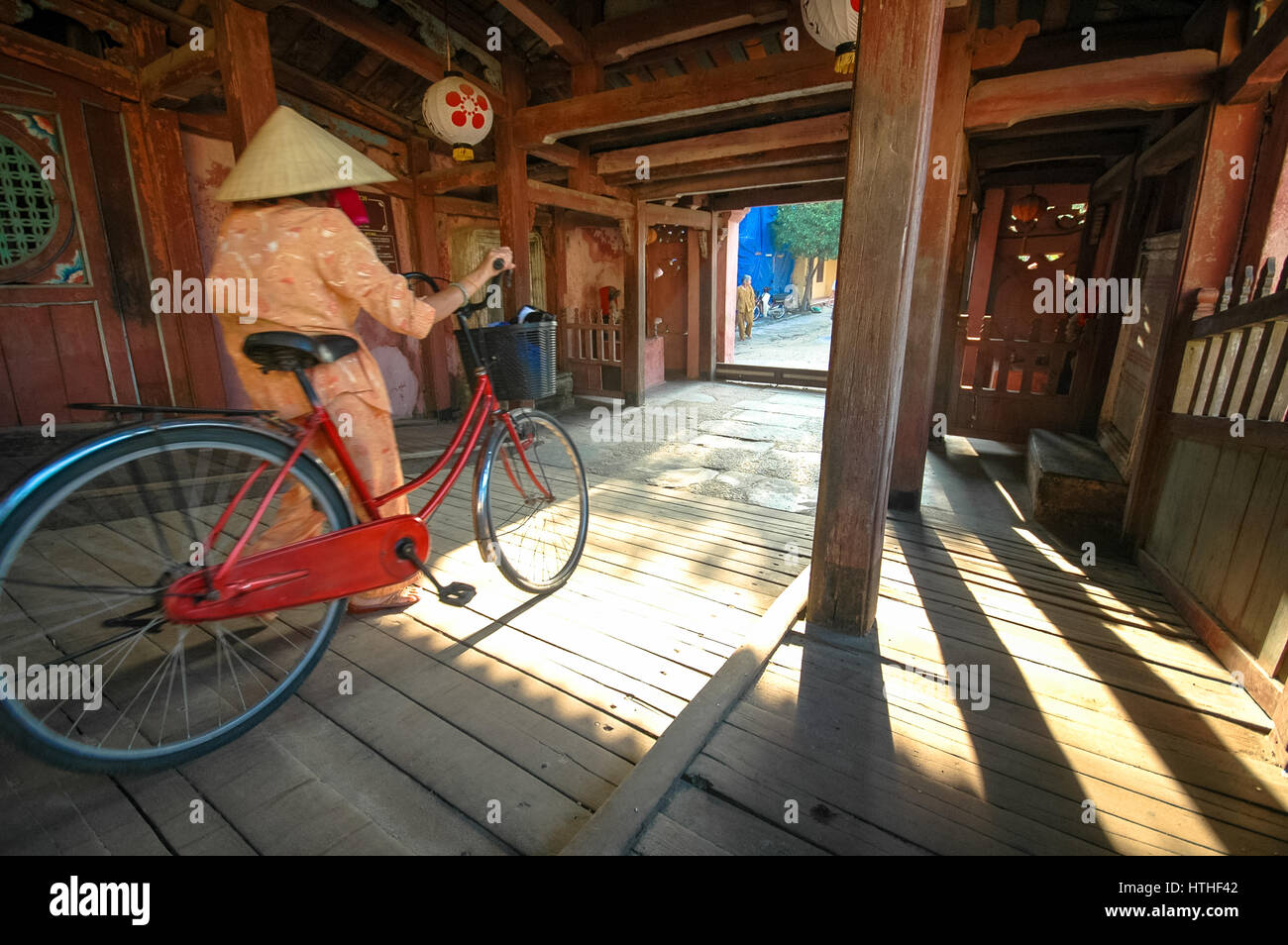 famous wooden bridge in hoi an, vietnam Stock Photo - Alamy