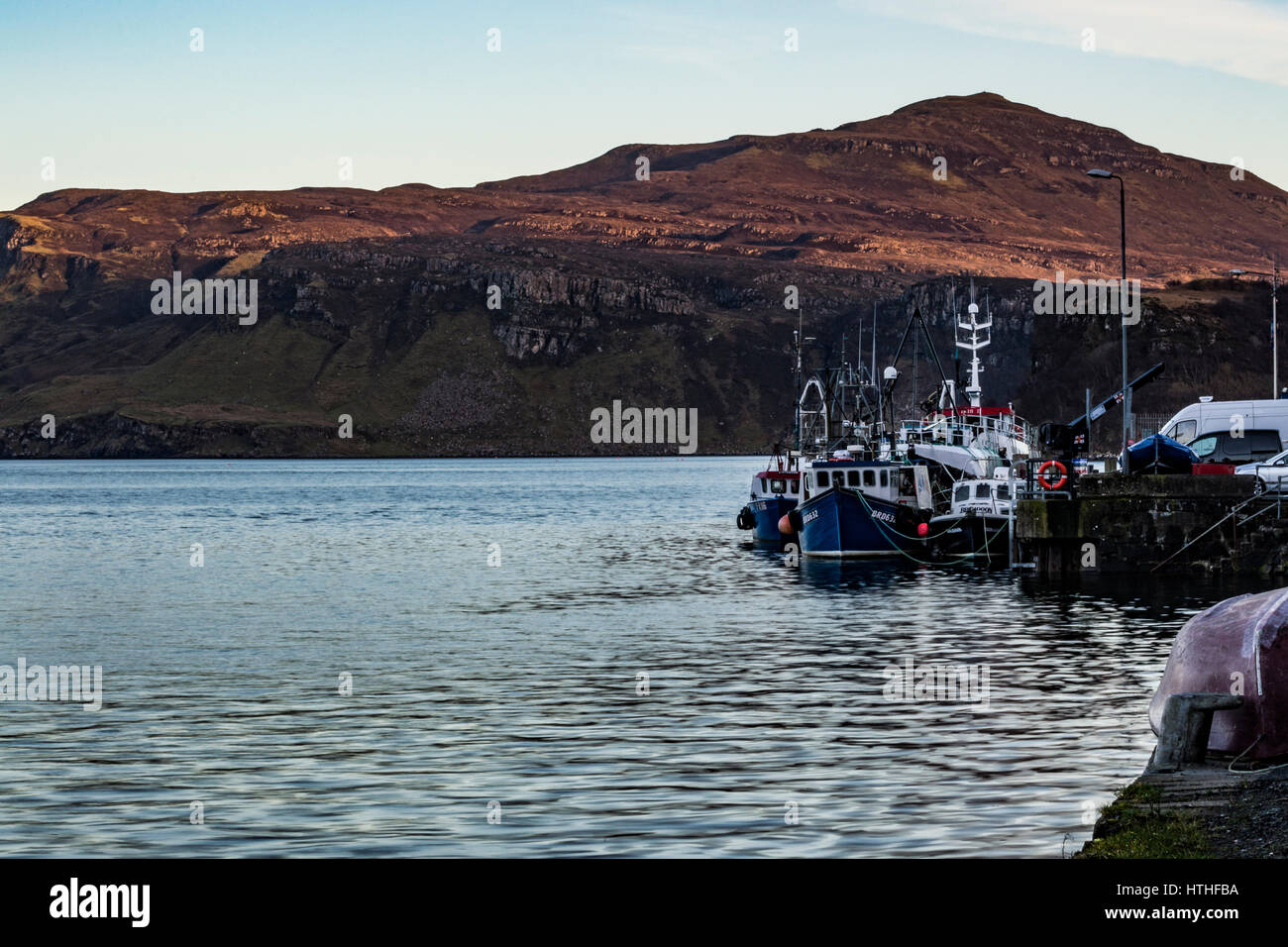 Ben Tianavaig across Loch Portree, on the Isle of Skye, Scotland ...