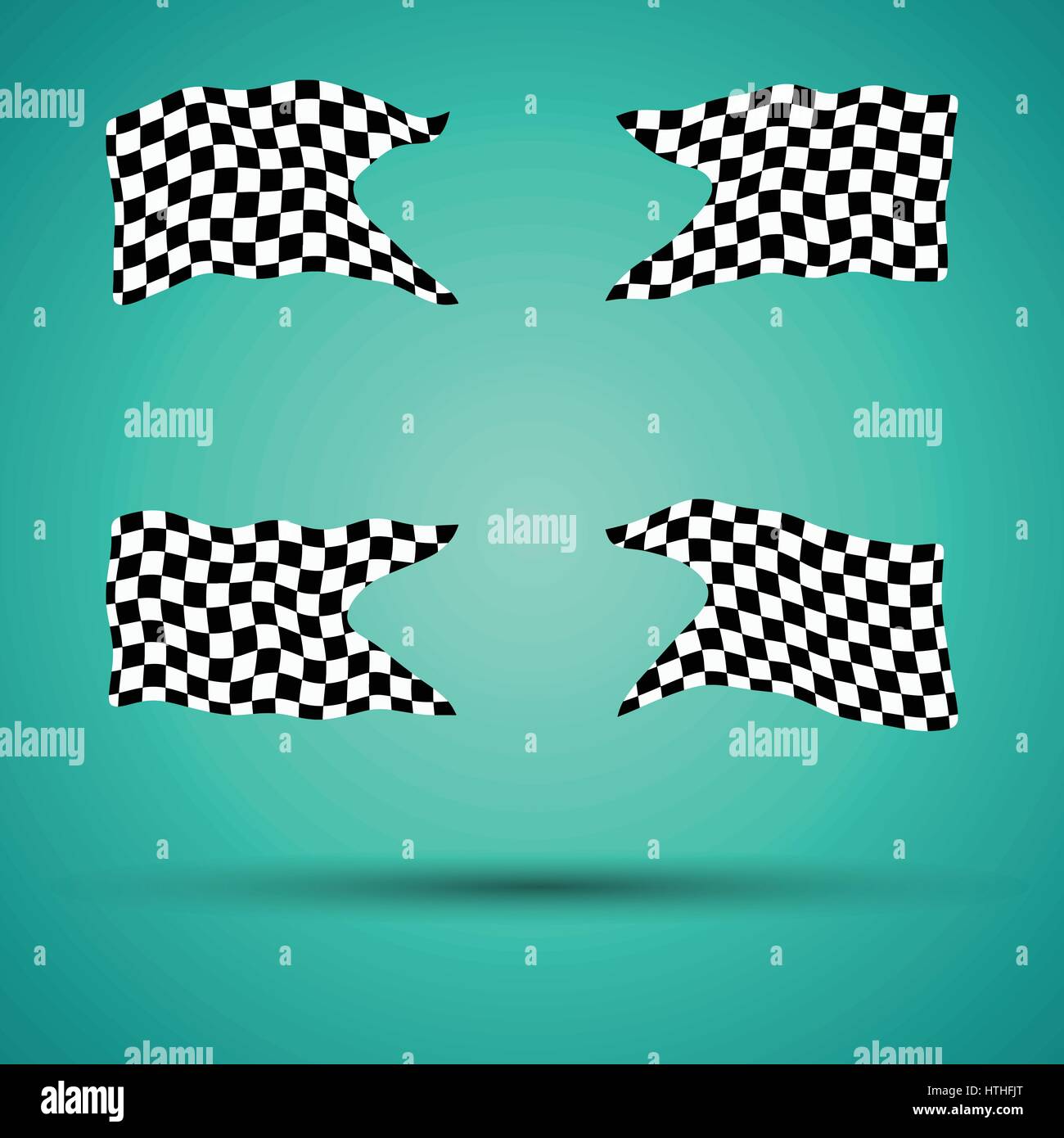 Racing background set collection of 4 checkered flags vector ...