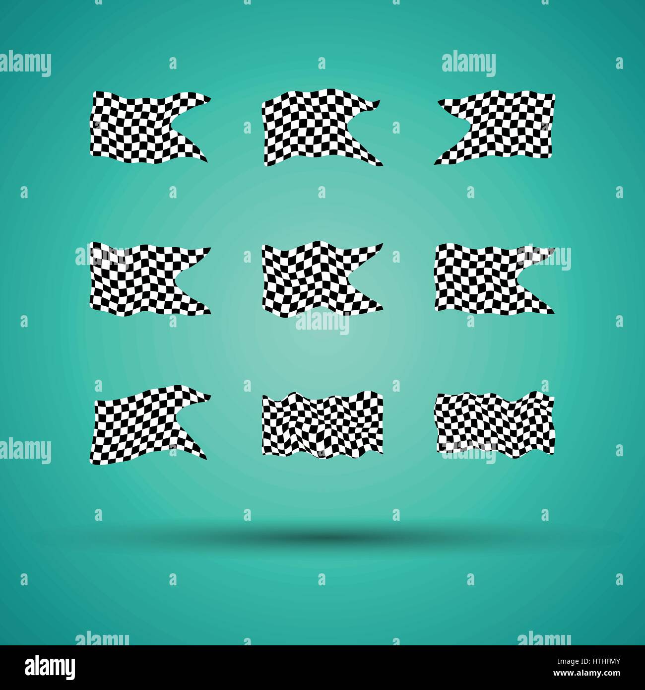 Racing background set collection of 9 checkered flags vector illustration. EPS10 Stock Vector ...