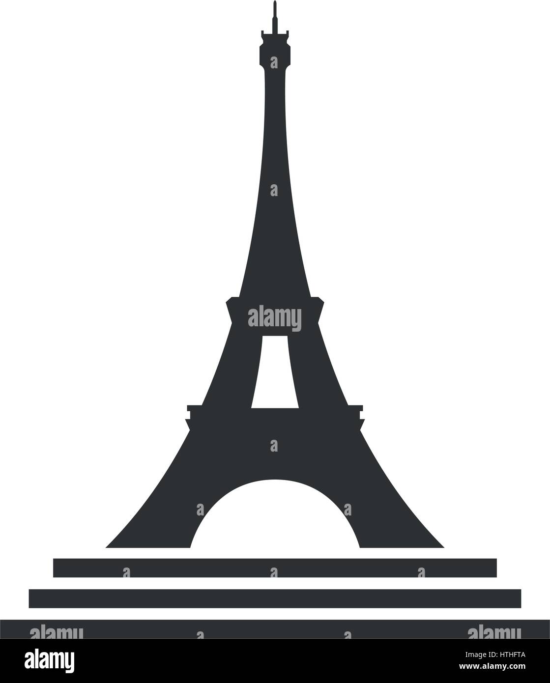 Eiffel tower icon illustrated on a white background in vector Stock ...