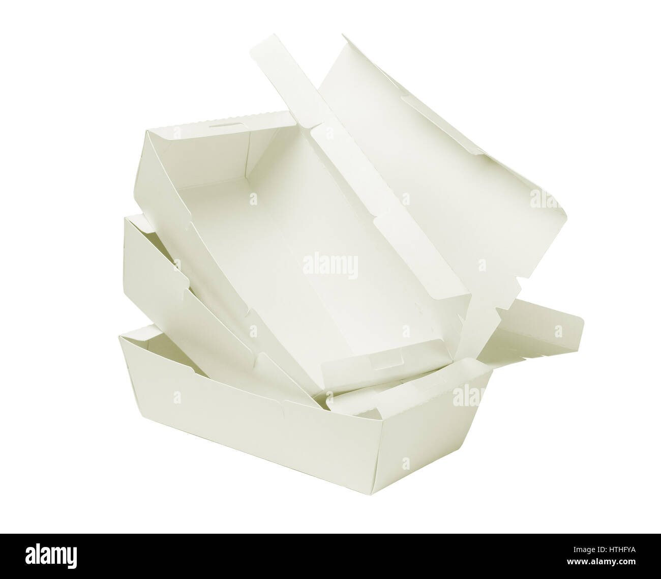 Stack of Takeaway Boxes on White Background Stock Photo - Alamy