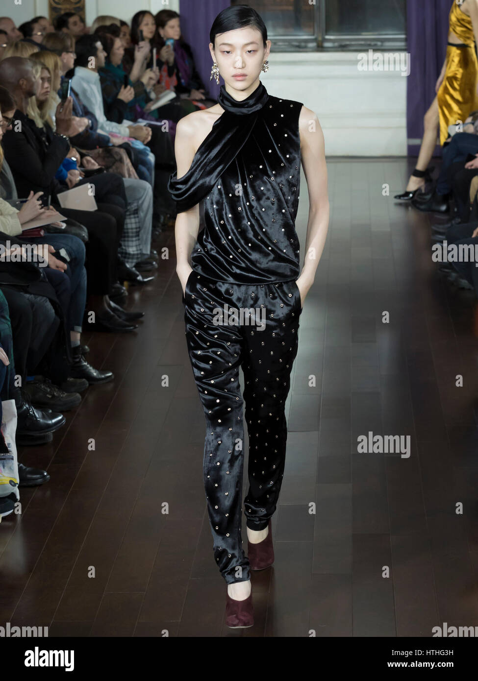 NEW YORK, NY - FEBRUARY 10, 2017: Sora Choi walks the runway at the ...