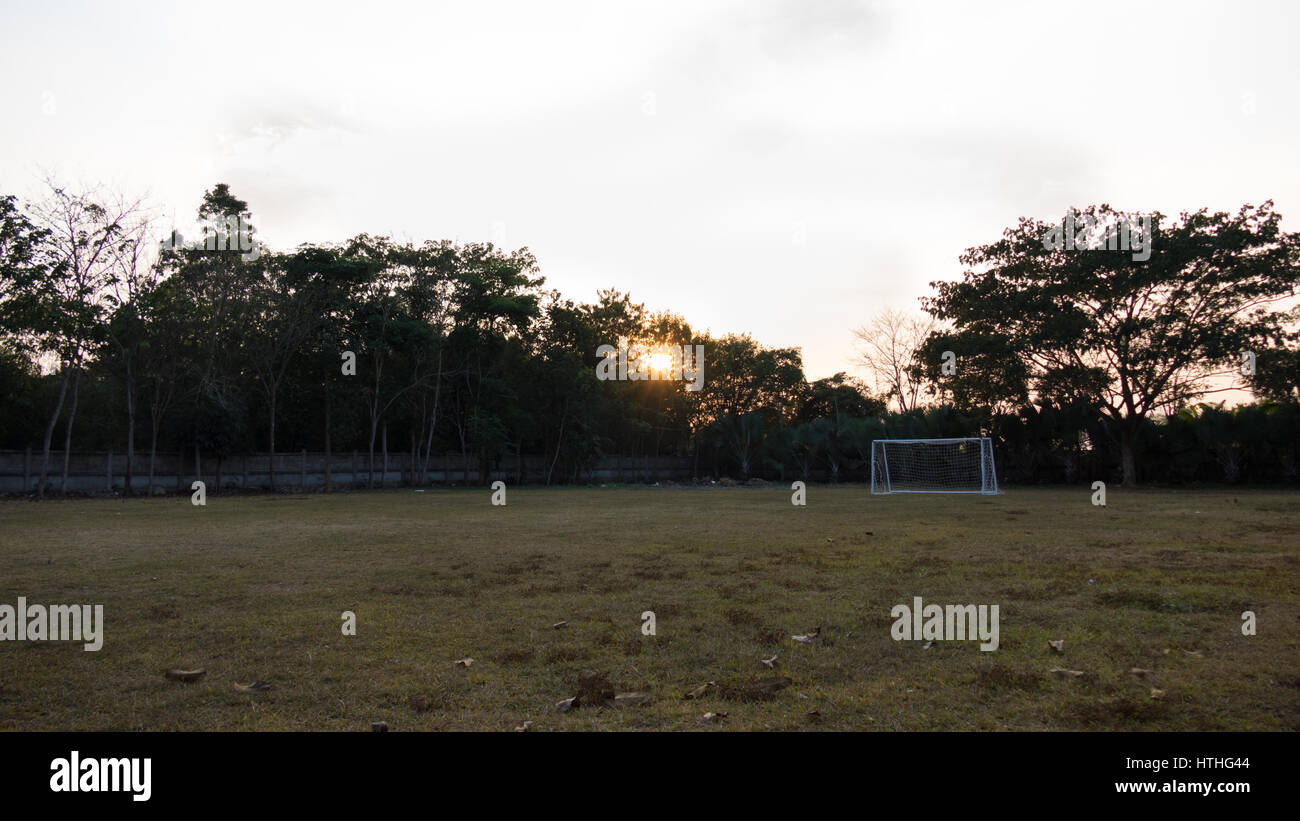Soccer net with sunset hi-res stock photography and images - Alamy