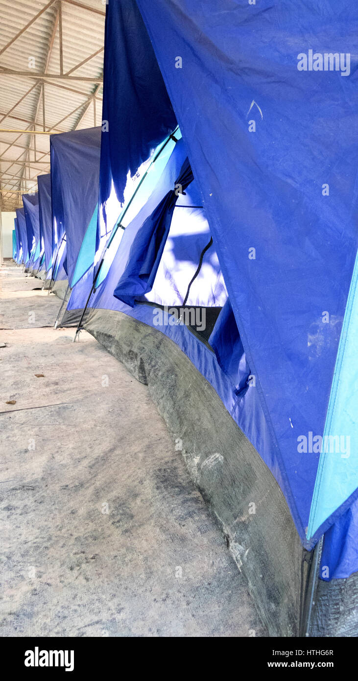 blue tent camping inpavilion, travel concept Stock Photo - Alamy