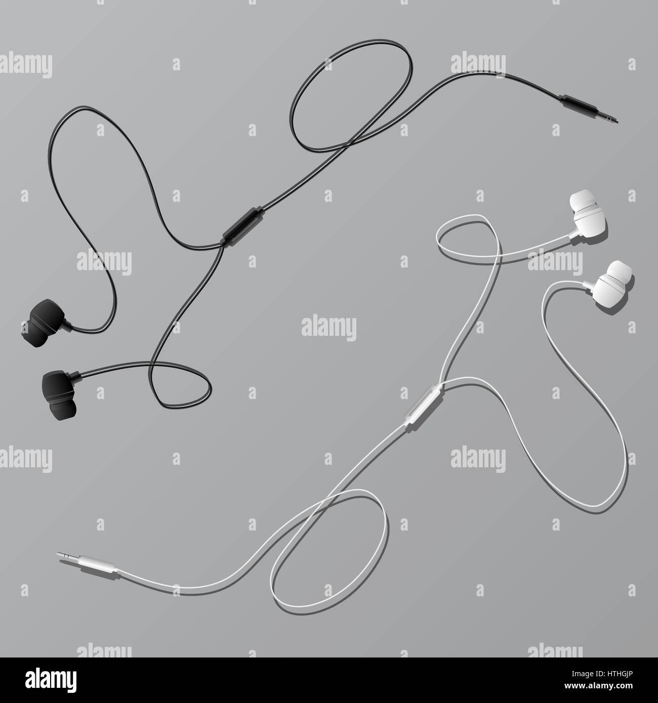 Black iphone earphones Stock Vector Images - Alamy