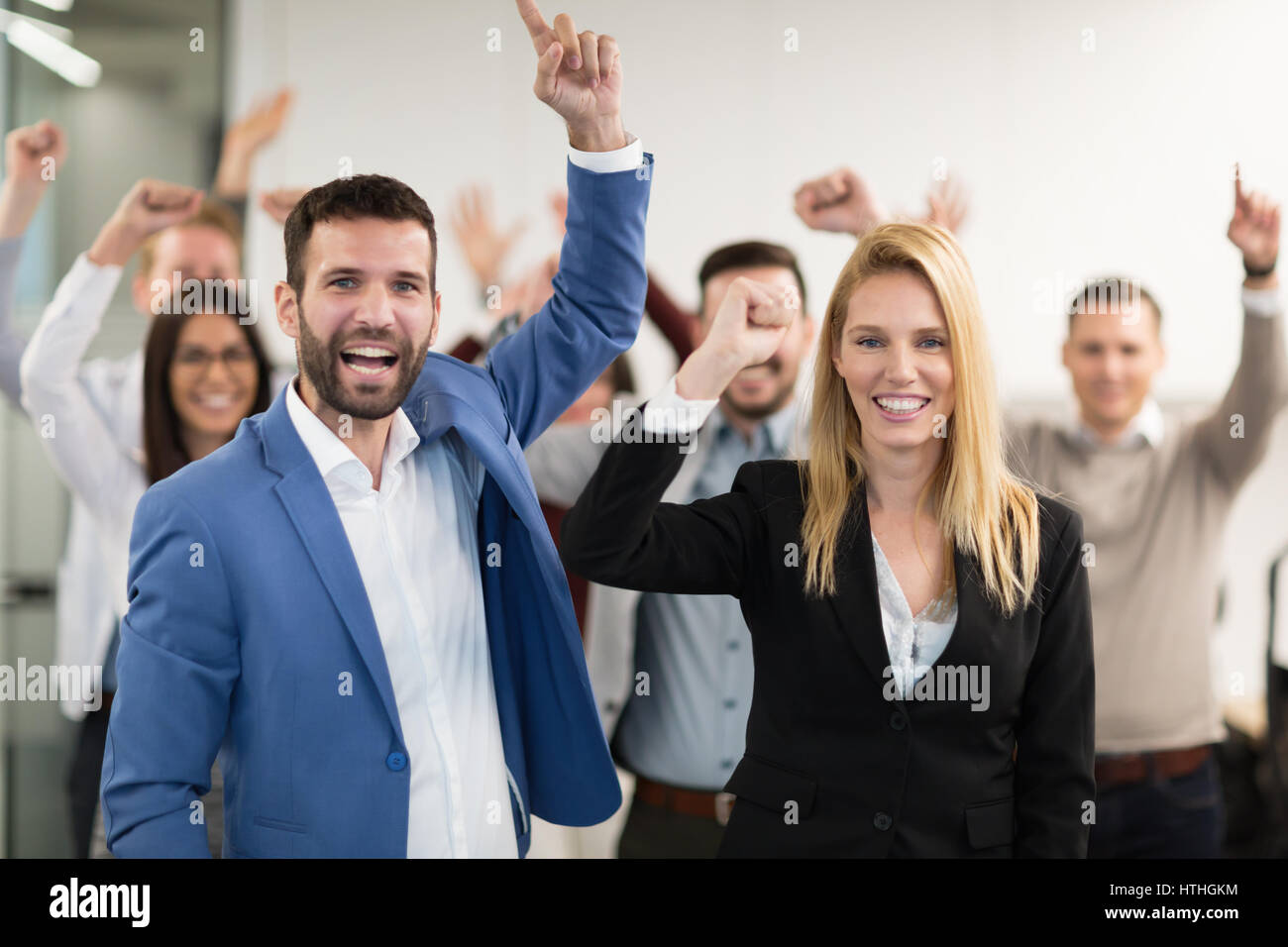 Happy business group hi-res stock photography and images - Alamy