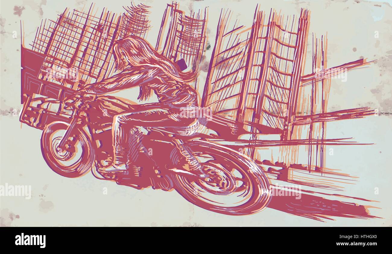 Girl bike photo Stock Vector Images - Alamy