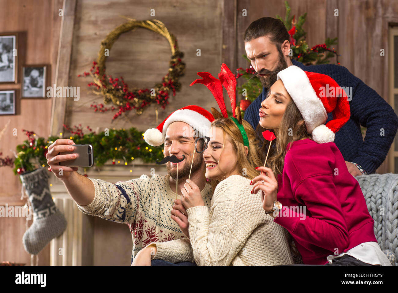 Happy people taking selfie hi-res stock photography and images - Alamy