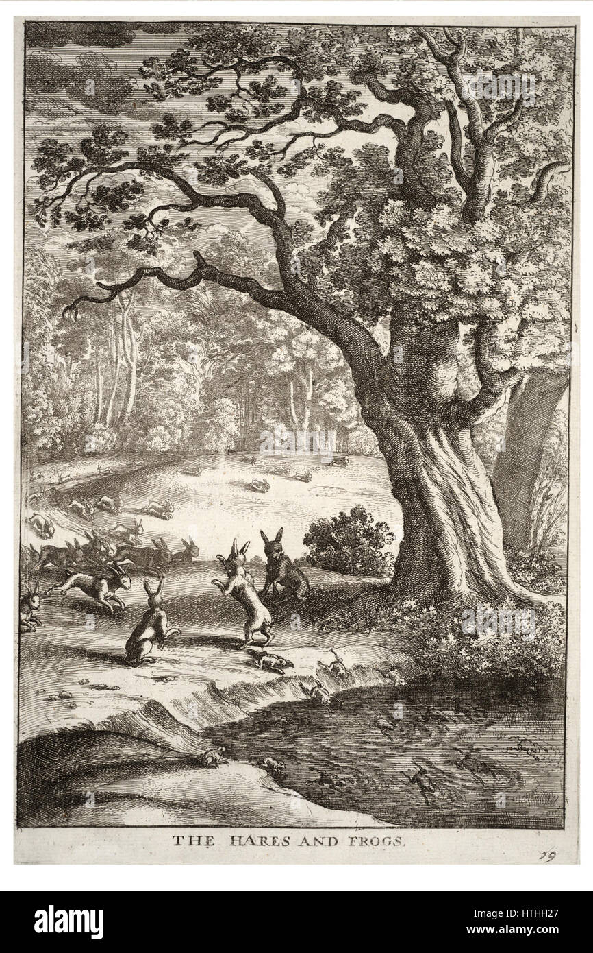 Wenceslas Hollar's etching 'The Hares and Frogs' features detailed ...