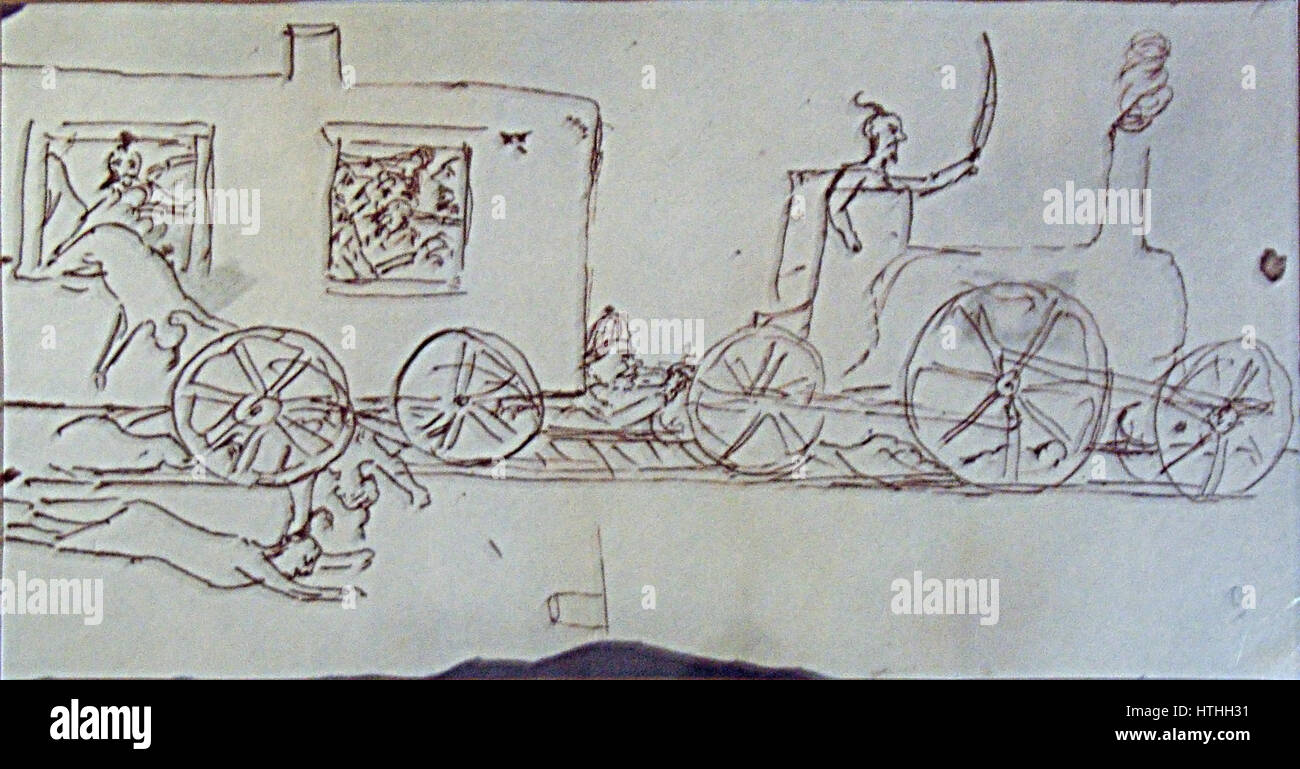 This drawing by Leo Tolstoy, known for his literary works, showcases ...