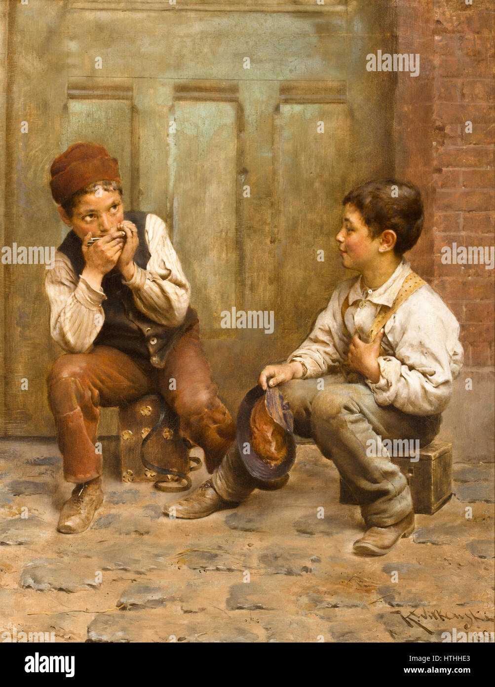 Karl Witkowski - Shoeshine Boys, 1889 Stock Photo - Alamy