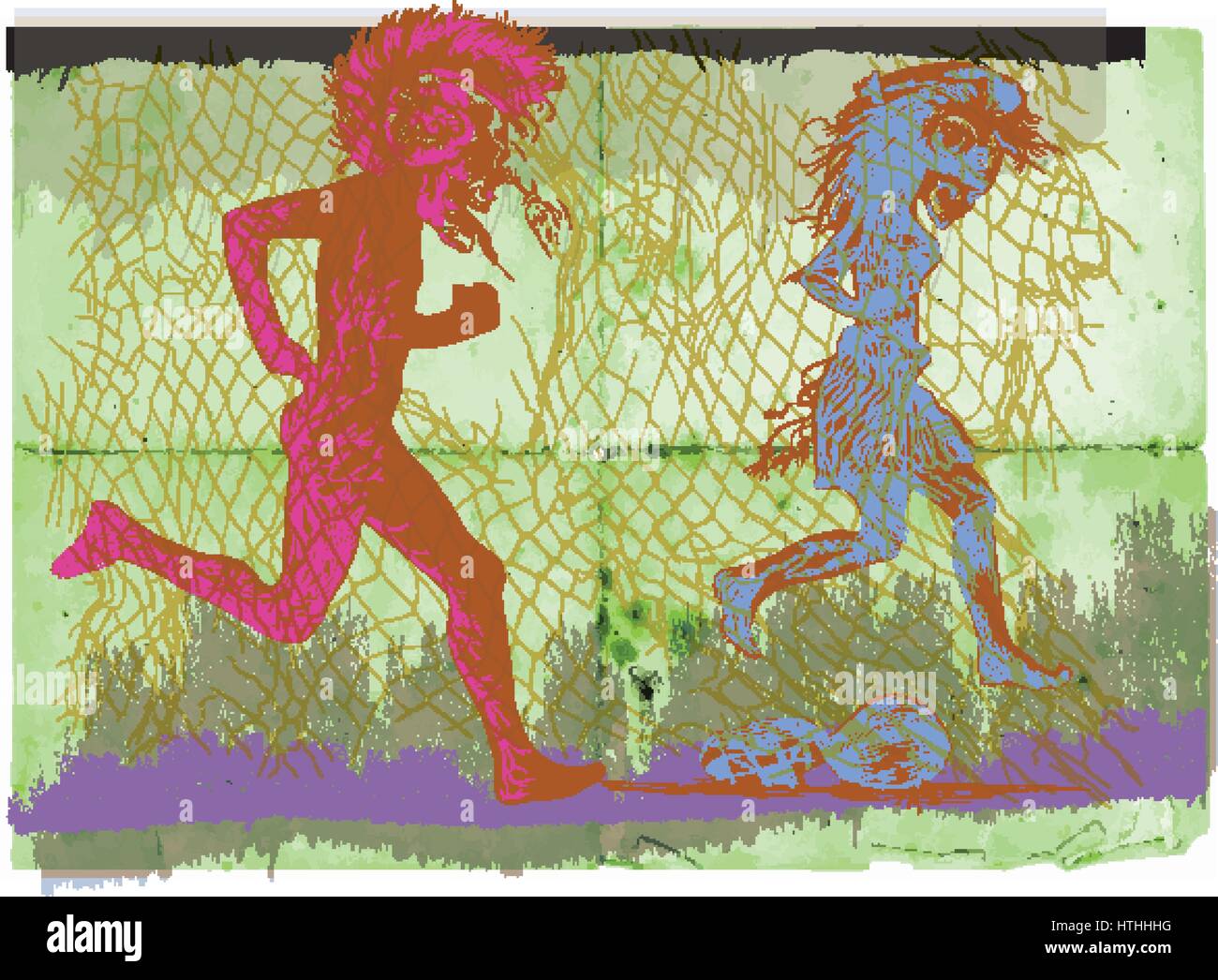 Run punk, run - an hand drawn vector. Running bone gentleman and ...