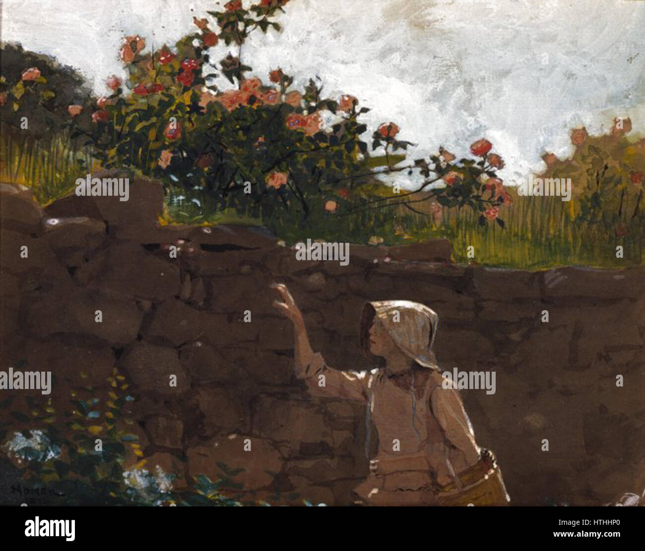 Winslow Homer - Girl in Garden (1878 Stock Photo - Alamy