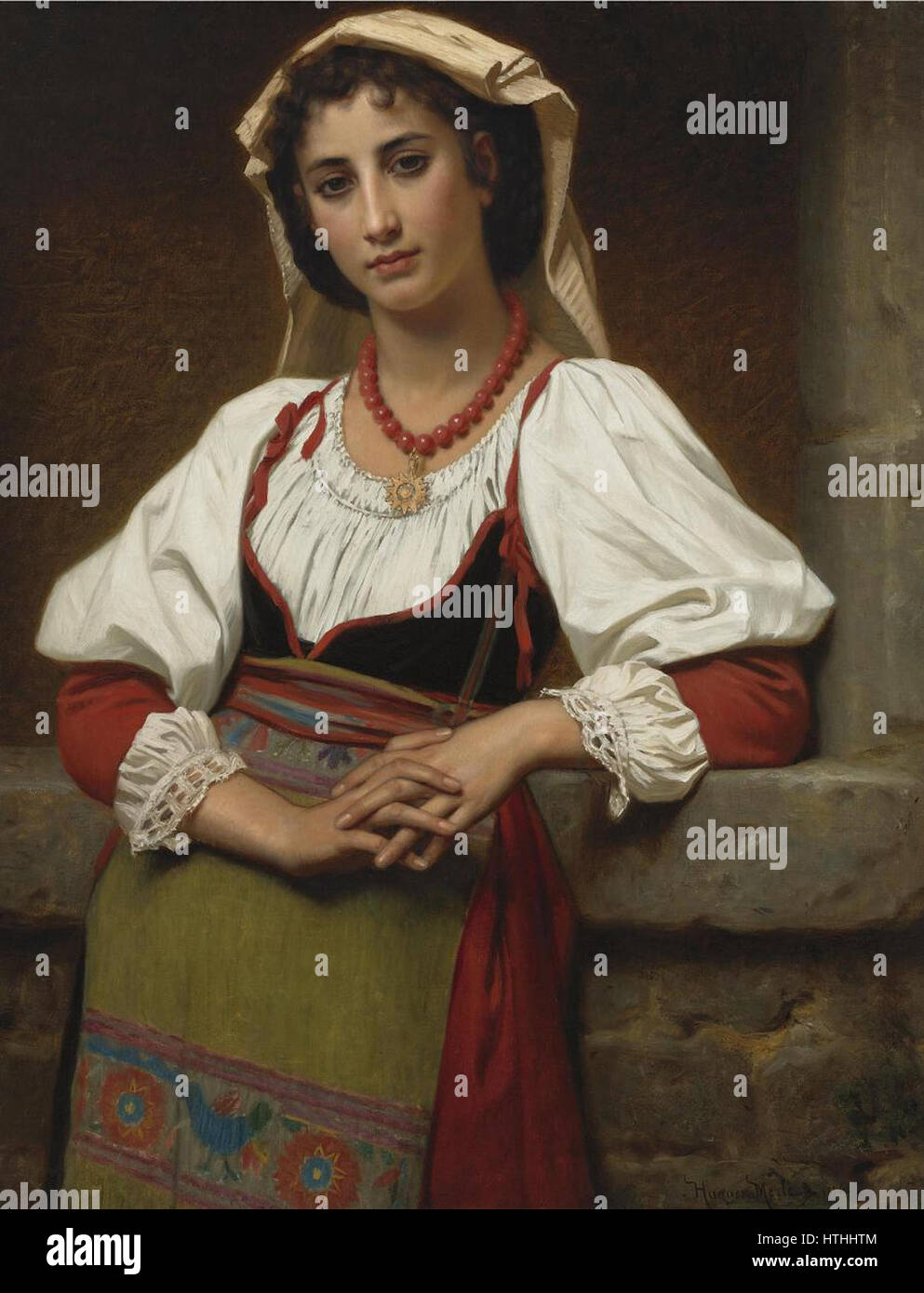 The Neapolitan Girl (1876)- Hugues Merle (1823-1881 Stock Photo - Alamy