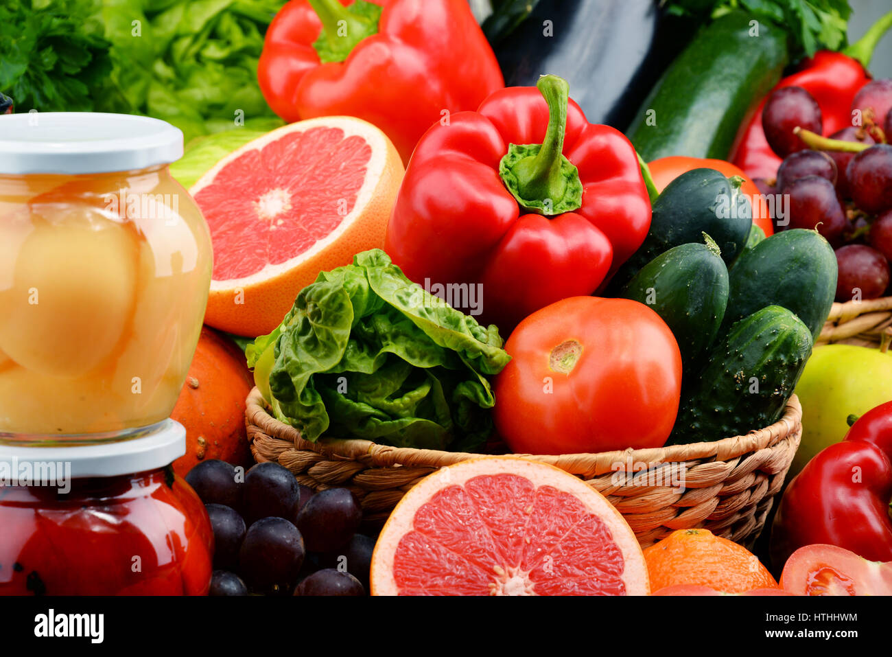 Composition with variety of organic vegetables and fruits. Detox diet ...